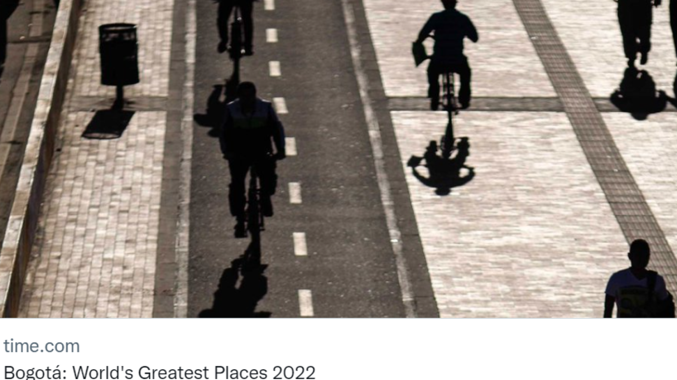 Time: Bogotá uno de los mejores lugares en el mundo en 2022 | Agenciapi.co